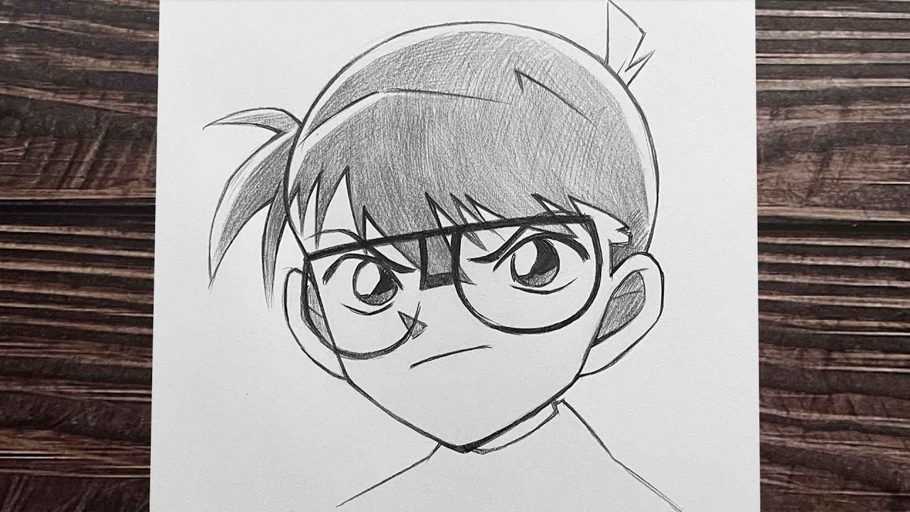 Easy anime sketch | how to draw Conan - [Case Closed] | anime boy ...