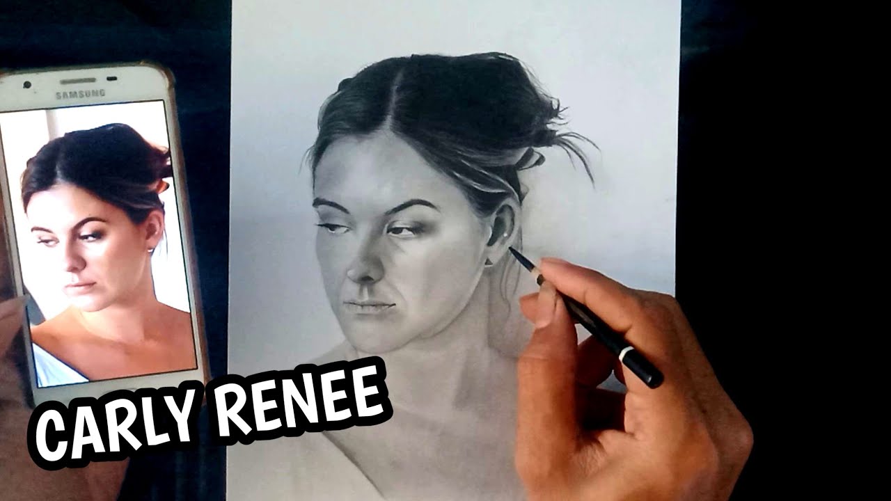 How to Draw a Portrait of Girl Using Reference Photo Object - YouTube