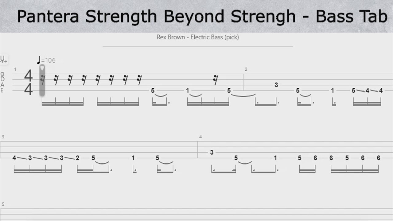 Pantera Strength Beyond Strength - Bass Tab - YouTube