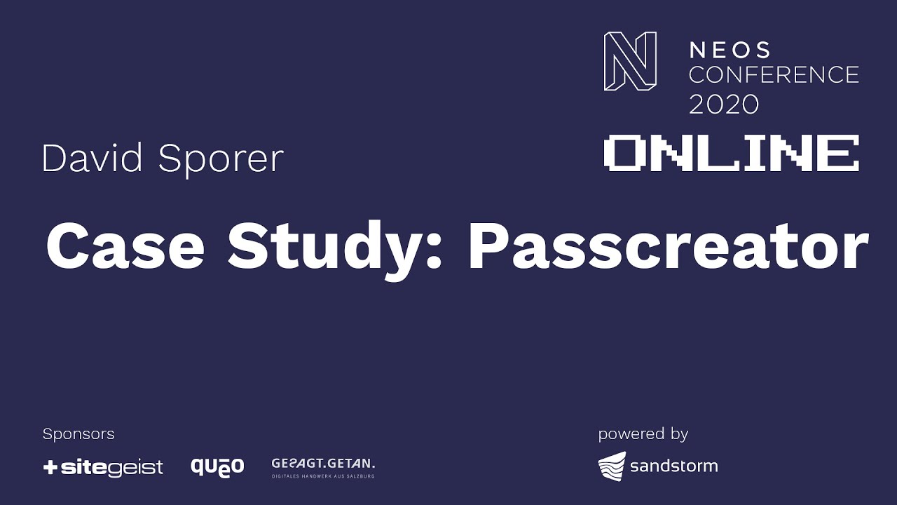 Case Study: Passcreator - David Sporer | Neos Con 2020 - YouTube