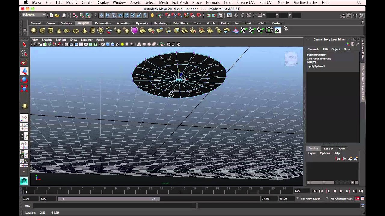 Creating a hat - Using vertex and face in Maya - YouTube