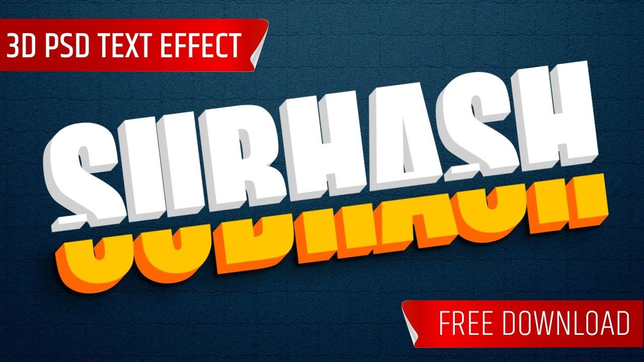 How to make 3D Text Effect | Graphics Design | Templet | PSD File Free ...