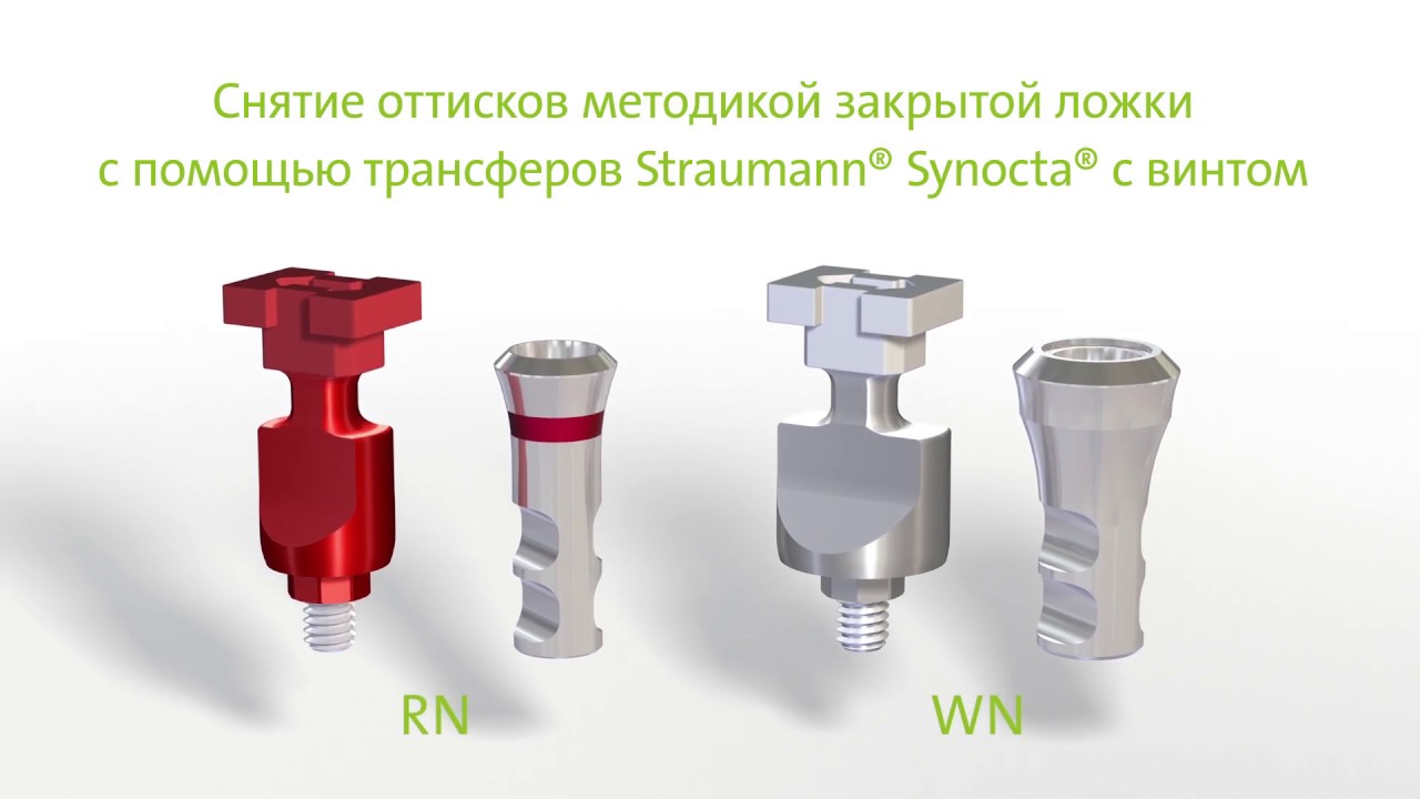 Снятие слепков методикой закрытой ложки с помощью трансферов Straumann ...