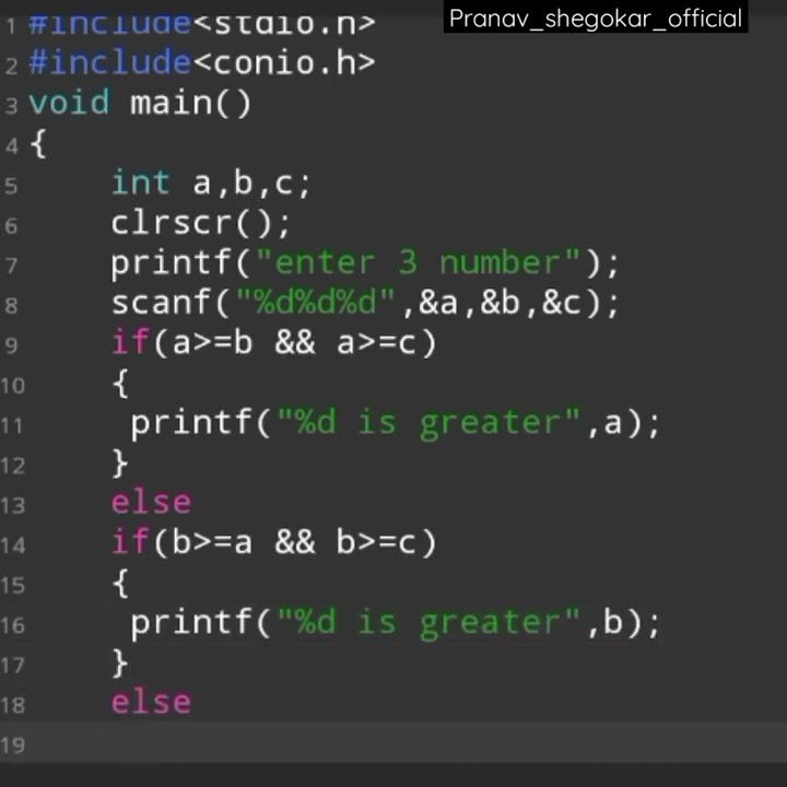 How To Find Biggest Among 3 Number In C Programminglanguageyoutubeshorts Cprogramming Youtube 8477