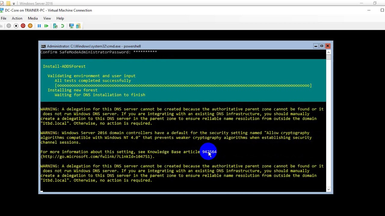 Installation ADDS in Core Server and Adding Member - YouTube
