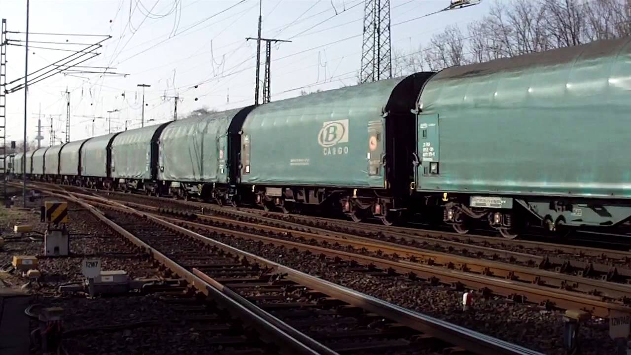 DB Freight Train with Steel Products , with Belgium Railways cars ...