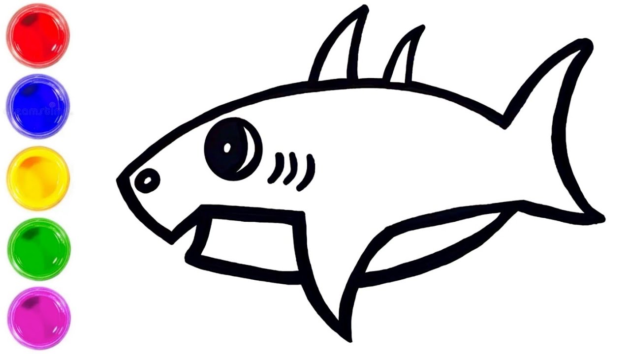 How To Draw Baby Shark Drawing | Easy colorful baby shark drawing ...