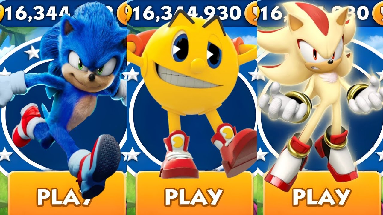 Sonic Dash - Movie Sonic VS Pacman VS Super Shadow _ Movie Sonic vs All ...