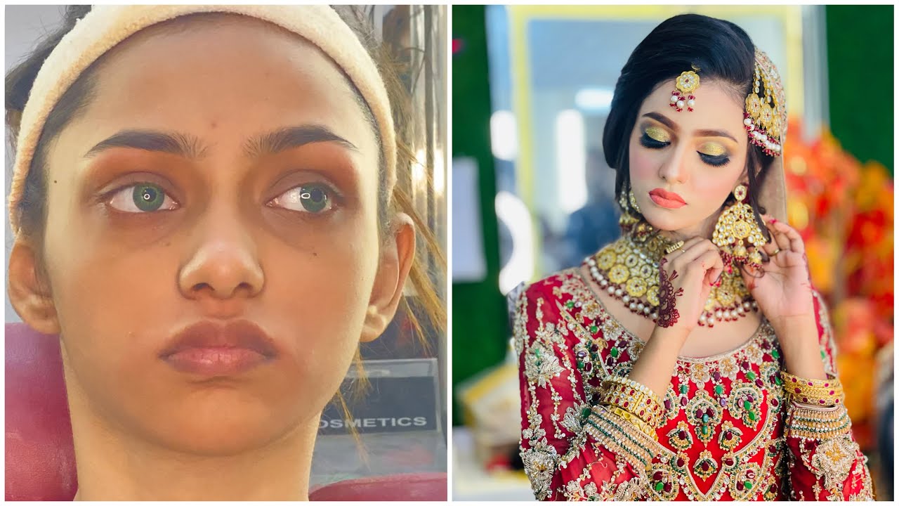 Stunning Barat Bridal Makeup | Soft Bridal Makeover | Modern Barat ...