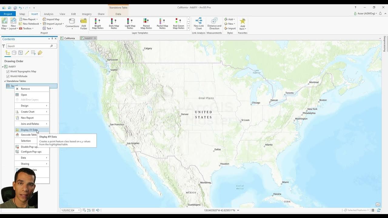 ArcGIS Pro Add XY Data - YouTube