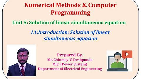 Solution of Linear Simultaneous Equation - YouTube