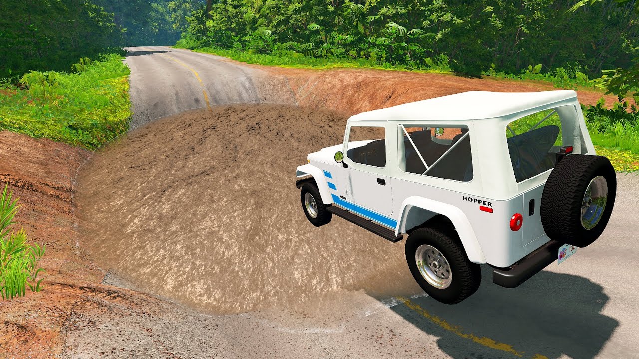 Cars vs Mud Pit – BeamNG.Drive Crashes - YouTube