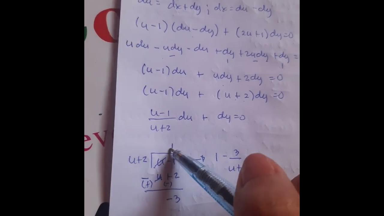 DIFFERENTIAL EQUATIONS: Coefficients Linear in Two Variables - Case 2 - YouTube