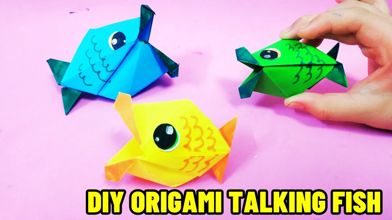 DIY Origami Talking Fish | How to make paper 3D fish - YouTube