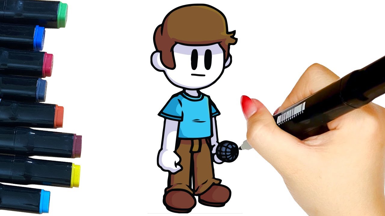 How to Draw NonSense from Friday Night Funkin Mod - YouTube