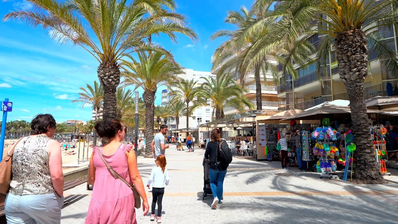 SALOU 4k HDR walking along the promenade Salou Tarragona Spain - YouTube