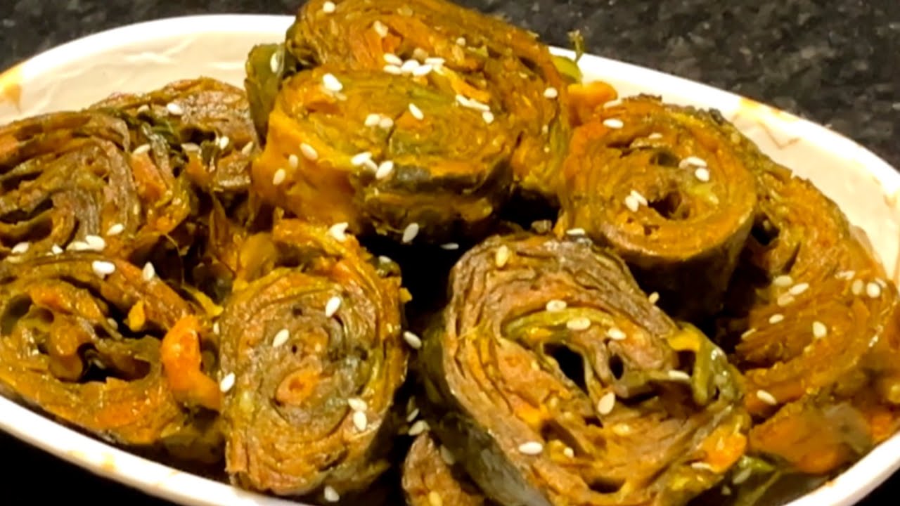 Spinach (Palak) patra nashta recipeपालक का नाश्ता प्लेट भर के बनाया सच ...
