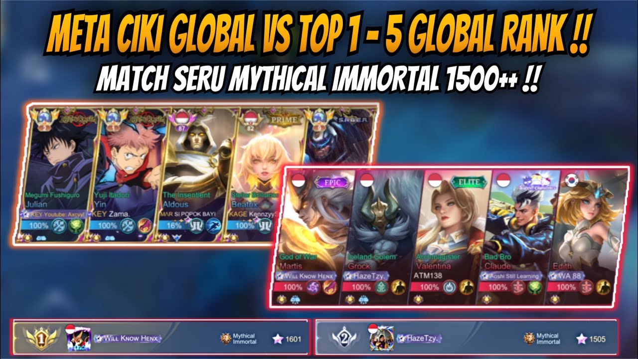 META CIKI GLOBAL VS PARTY TOP 1 GLOBAL RANK !! WILL KNOW HENX X AOSHI ...