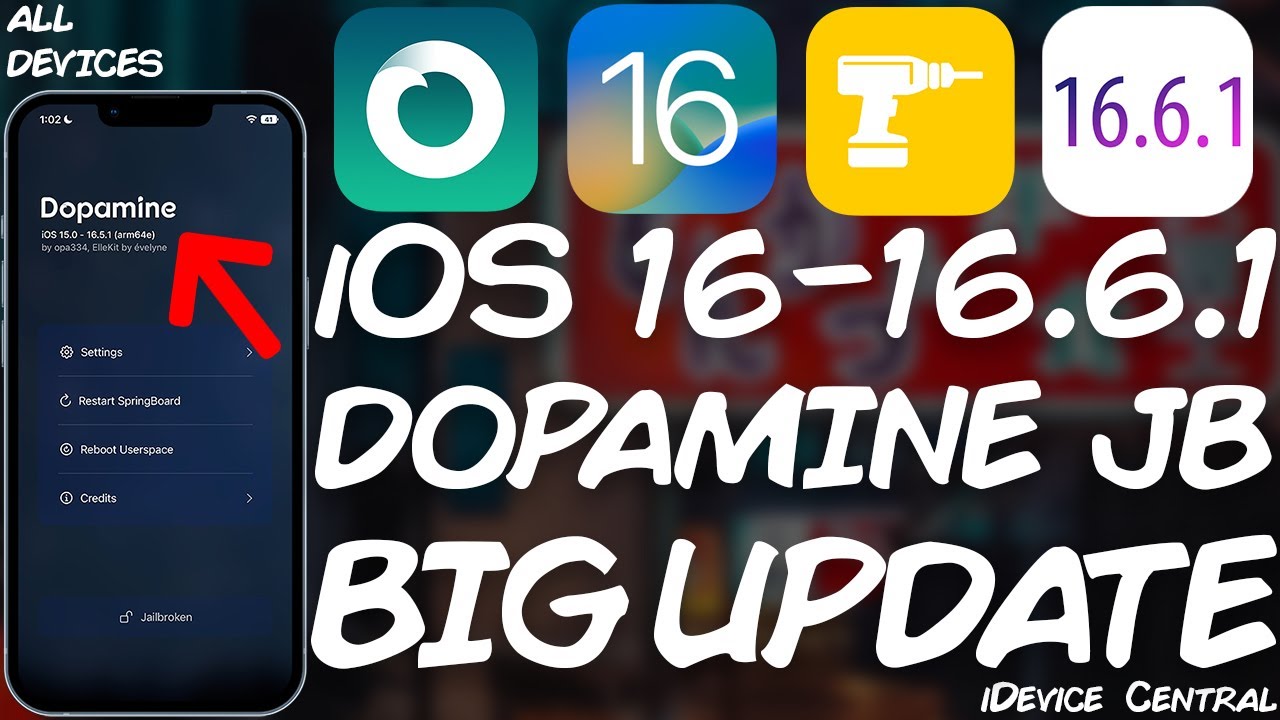iOS 15 - 16.5 / 16.6.1 A8 - A16 JAILBREAK NEWS: New Dopamine Jailbreak RELEASED With Important ...
