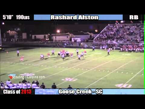 2013, Rashard Alston, Goose Creek, RB - YouTube