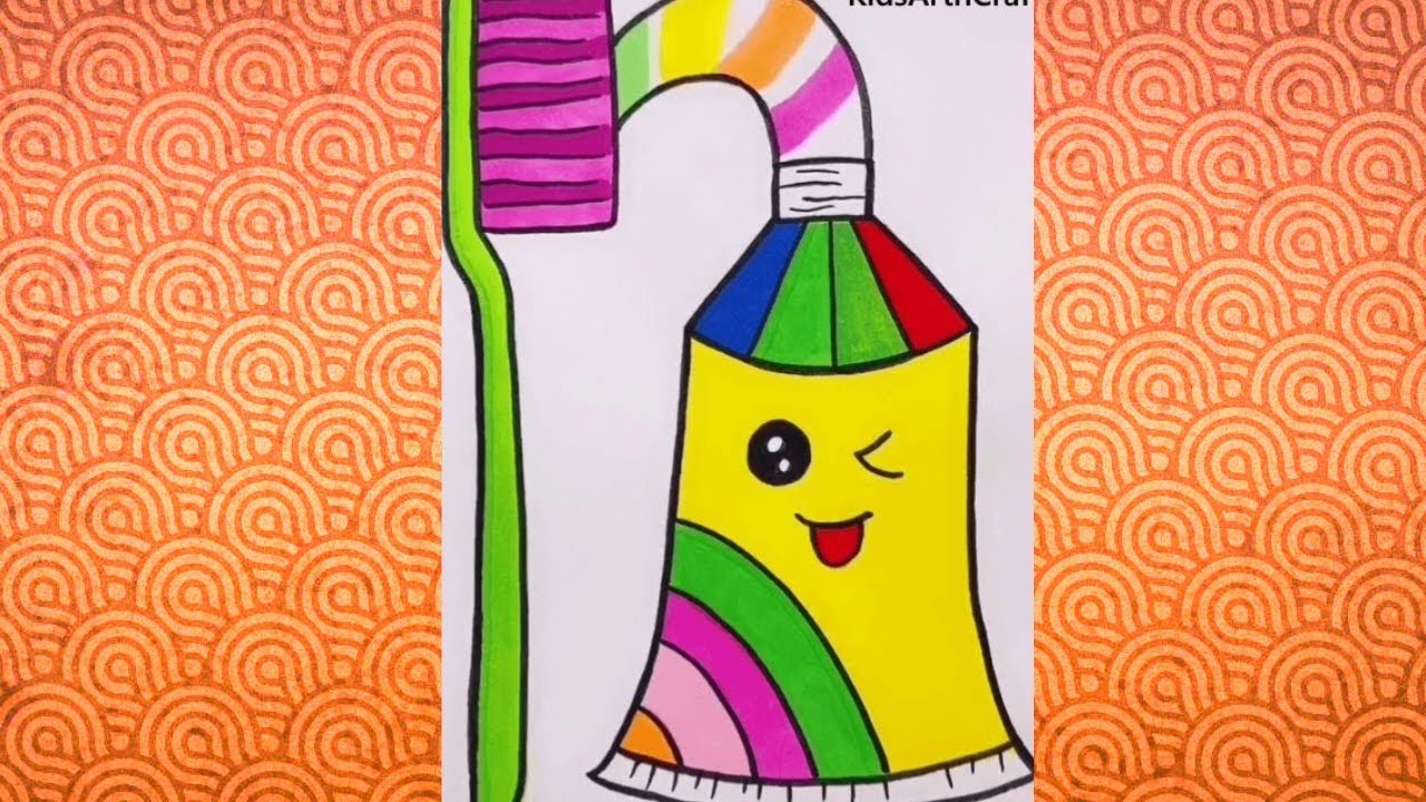 kids Drawing ||. How to draw a toothpaste and toothbrush 🪥🪥. #& cute ...
