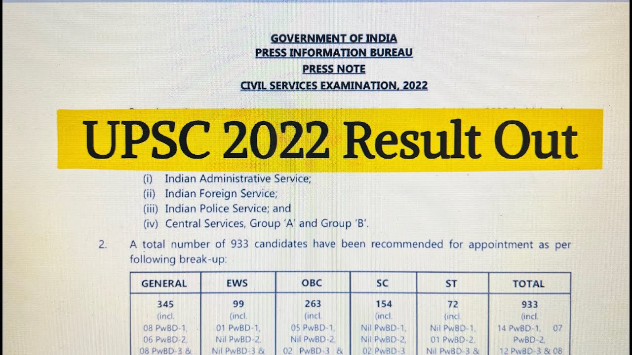 UPSC 2022 Final Result Out YouTube upsc-2022-final-result-out-youtube
