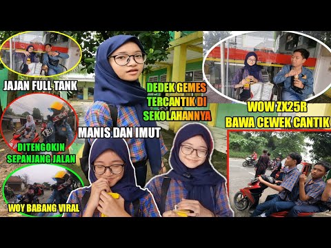 ANTAR JEMPUT DEDEK GEMES CANTIK KE SEKOLAHAN PAKE ZX25R JADI PUSAT PERHATIAN