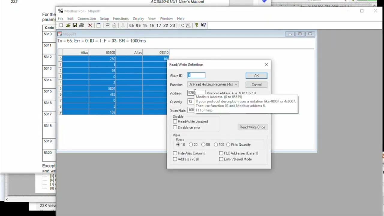 How to use ModBus with an ABB ACS 510 or ACS 550 VFD Configuration ...