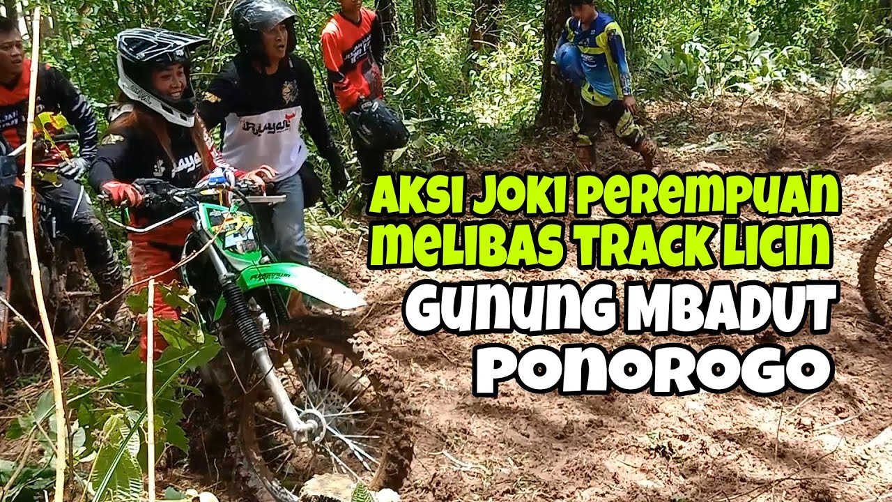 AKSI JOKI MOTOR TRAIL PEREMPUAN MELIBAS TANJAKAN - YouTube