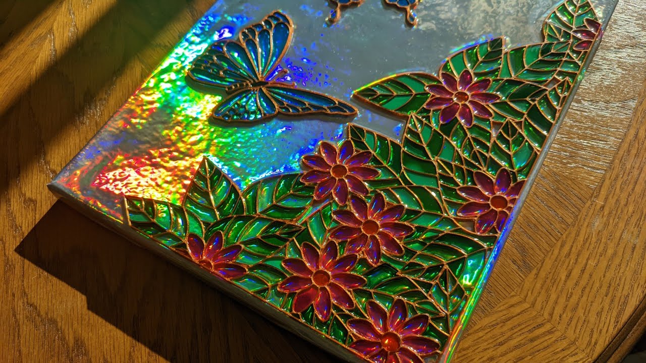 Butterflies Holographic Resin art - YouTube