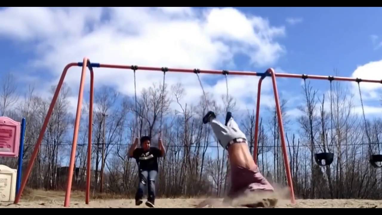 Acrobats on swings - YouTube