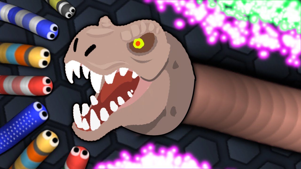 T.REX IN SLITHER!! Custom Slither Skin 36,000 Personal High Score MLG ...