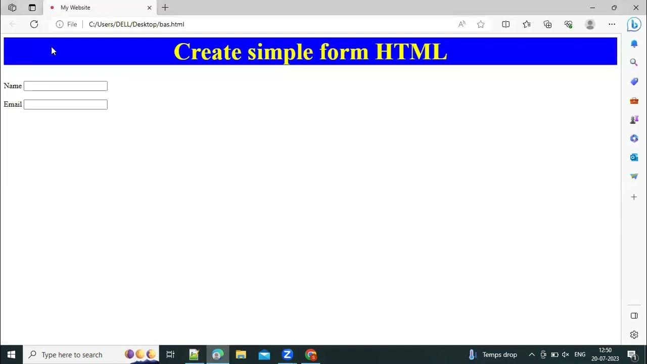 How To Create Simple Form In Html - Youtube