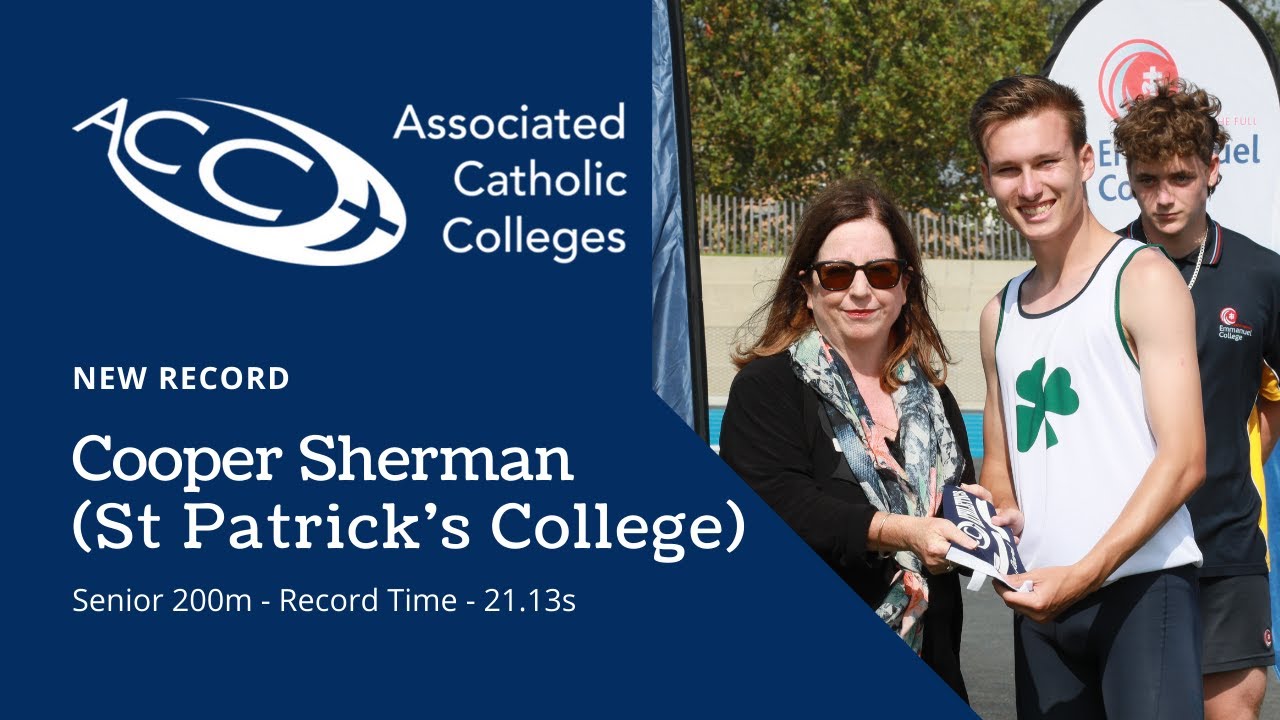 New Record - Cooper Sherman Senior 200m (St Patrick's) - YouTube