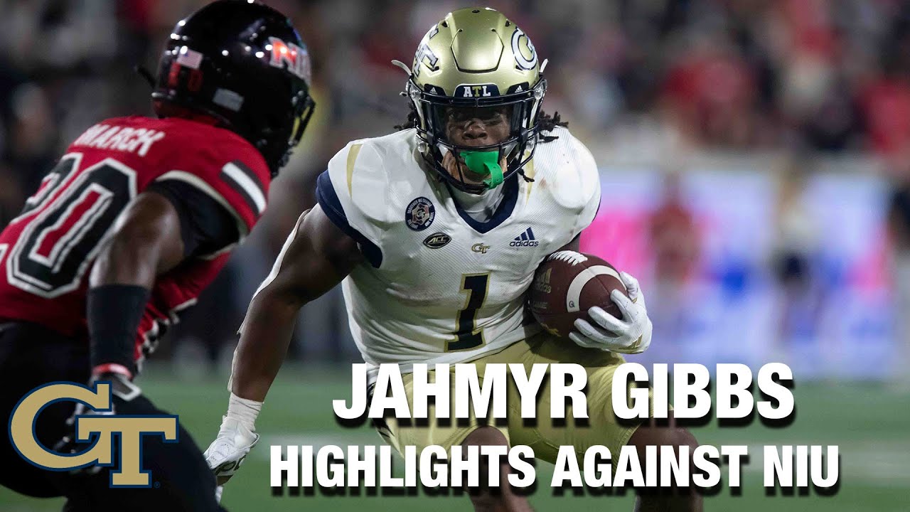 Georgia Tech RB Jahmyr Gibbs Highlights Against NIU - YouTube