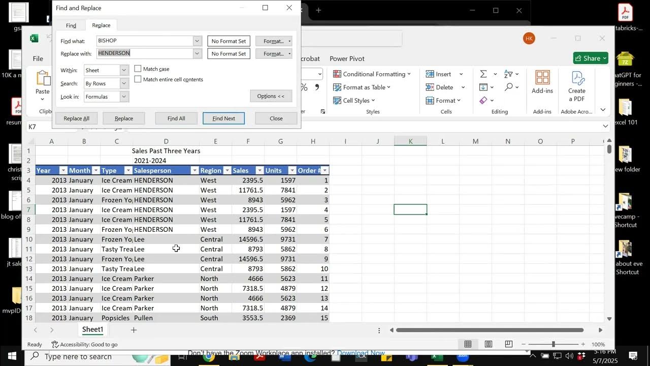 Excel find and replace function` - YouTube