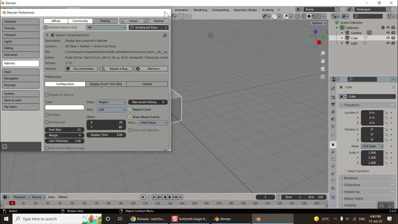 Install Screencast Keys Blender - YouTube