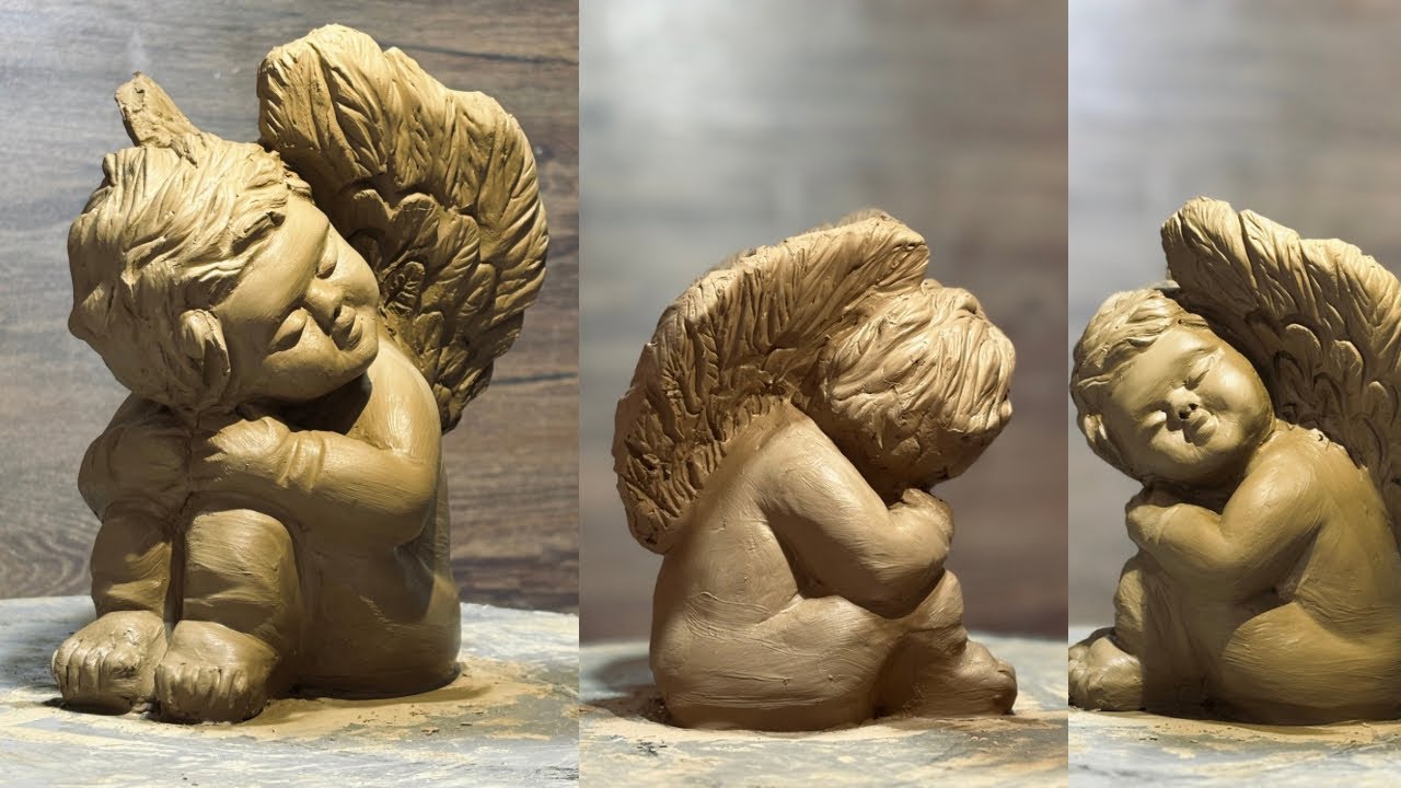 How To Make a Baby Angel Sculpture Timelapse #sculpture - YouTube