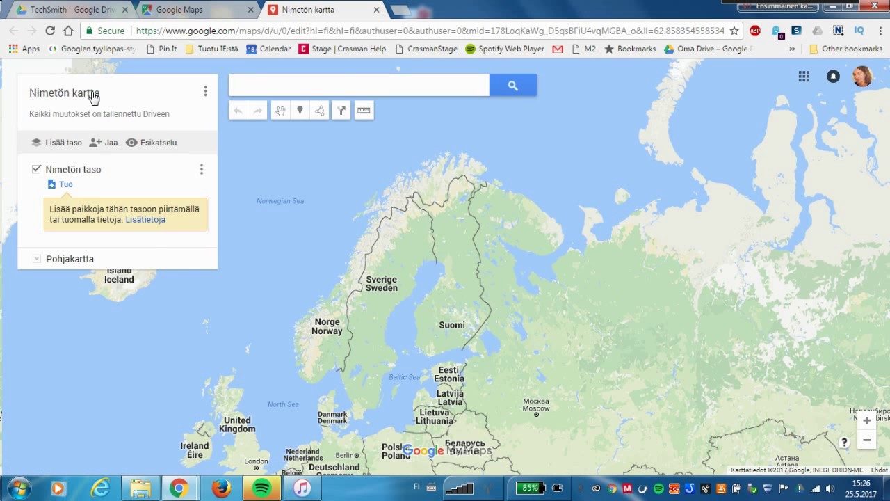 Google Maps matkakartan teko - YouTube