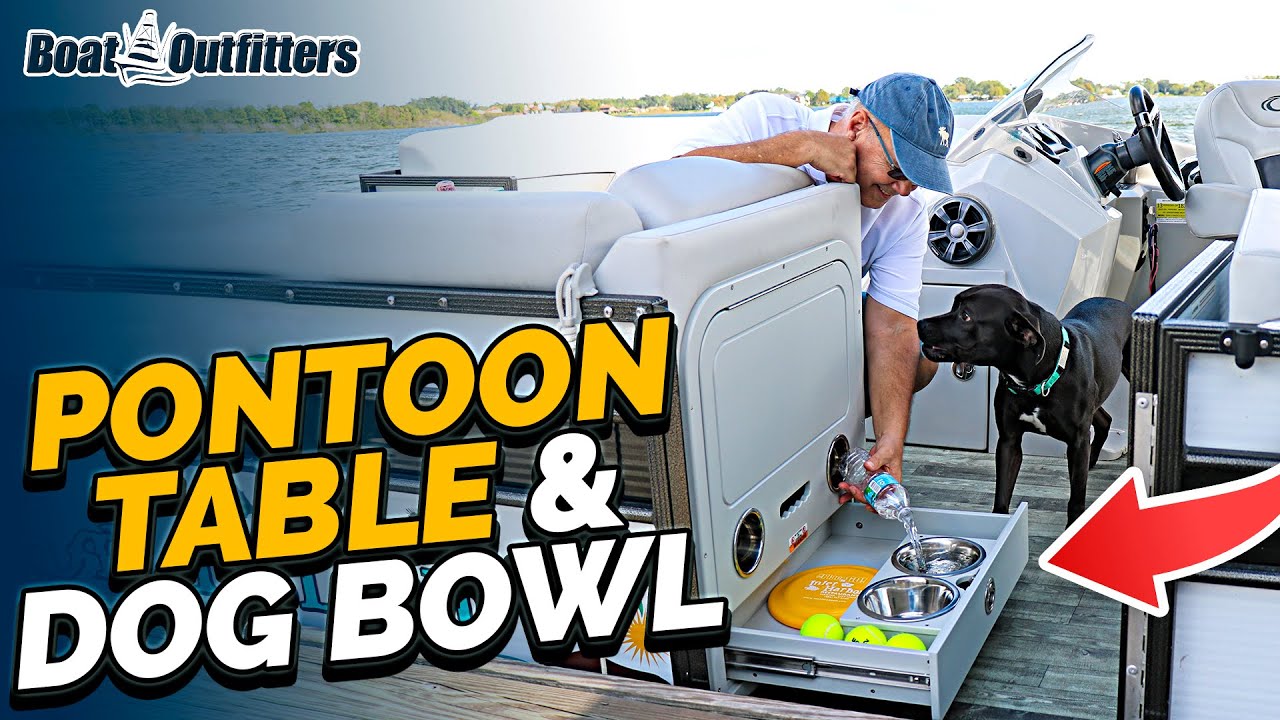 Pontoon Upgrades: Folding Table With Dog Bowl Drawer - YouTube