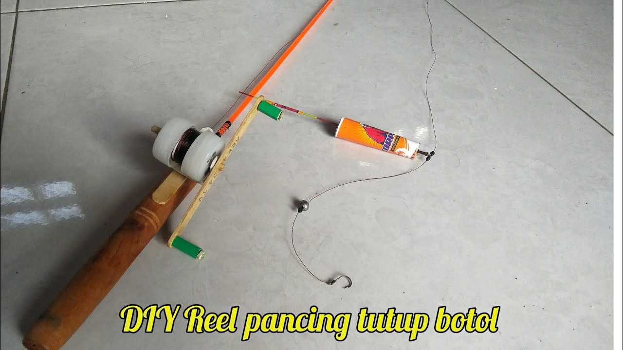 cara membuat reel pancing dari tutup botol bekas cepat & mudah - YouTube
