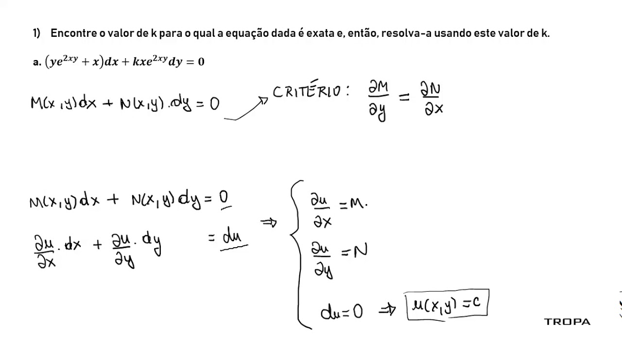 Aula 12 - Equações diferenciais: encontrando o valor de K para a ...