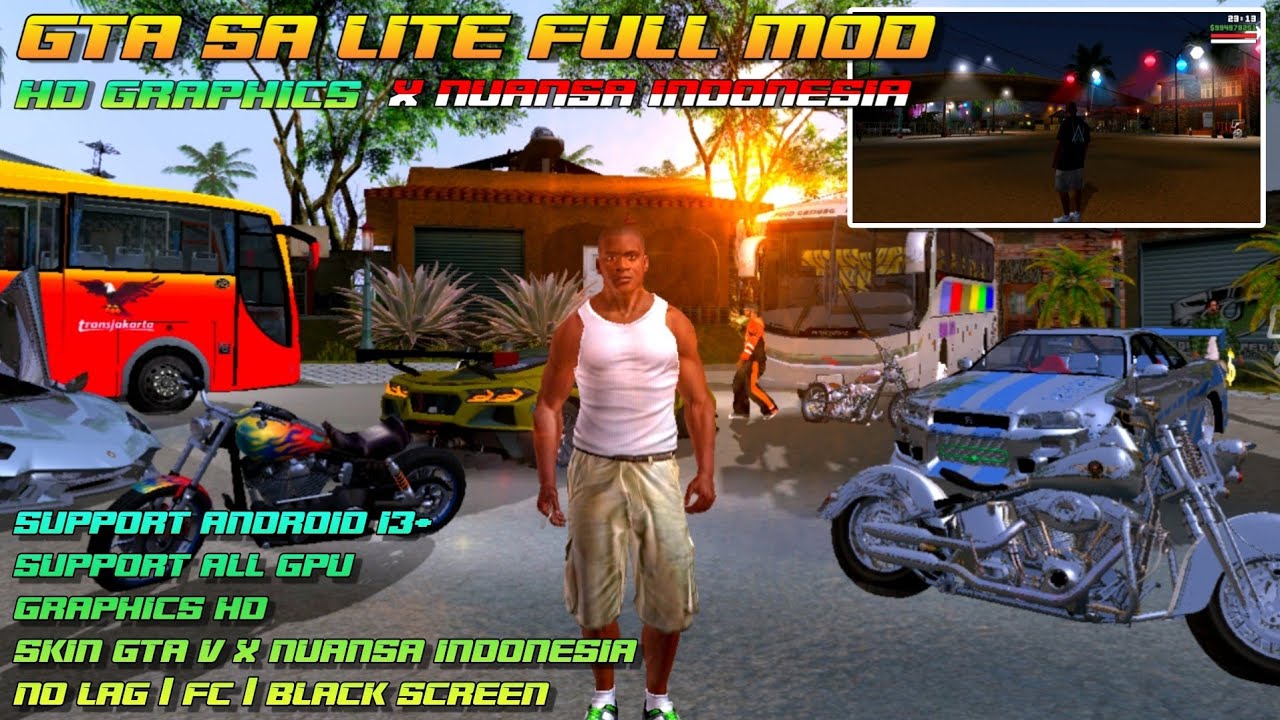 GTA SA LITE FULL MOD GRAPHICS HD NUANSA INDONESIA - YouTube