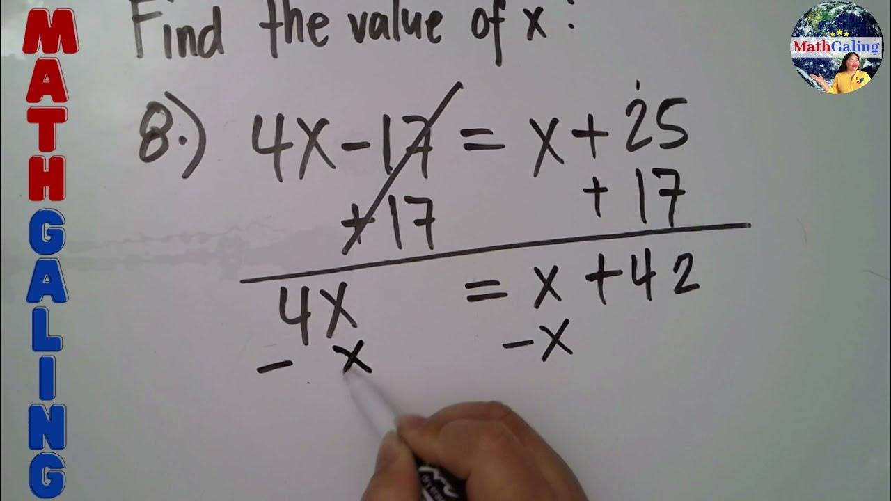 TAGALOG MATH Simple Algebra Finding The Value of X | Tagalog Math Tutorial Algebra | MathGaling ...