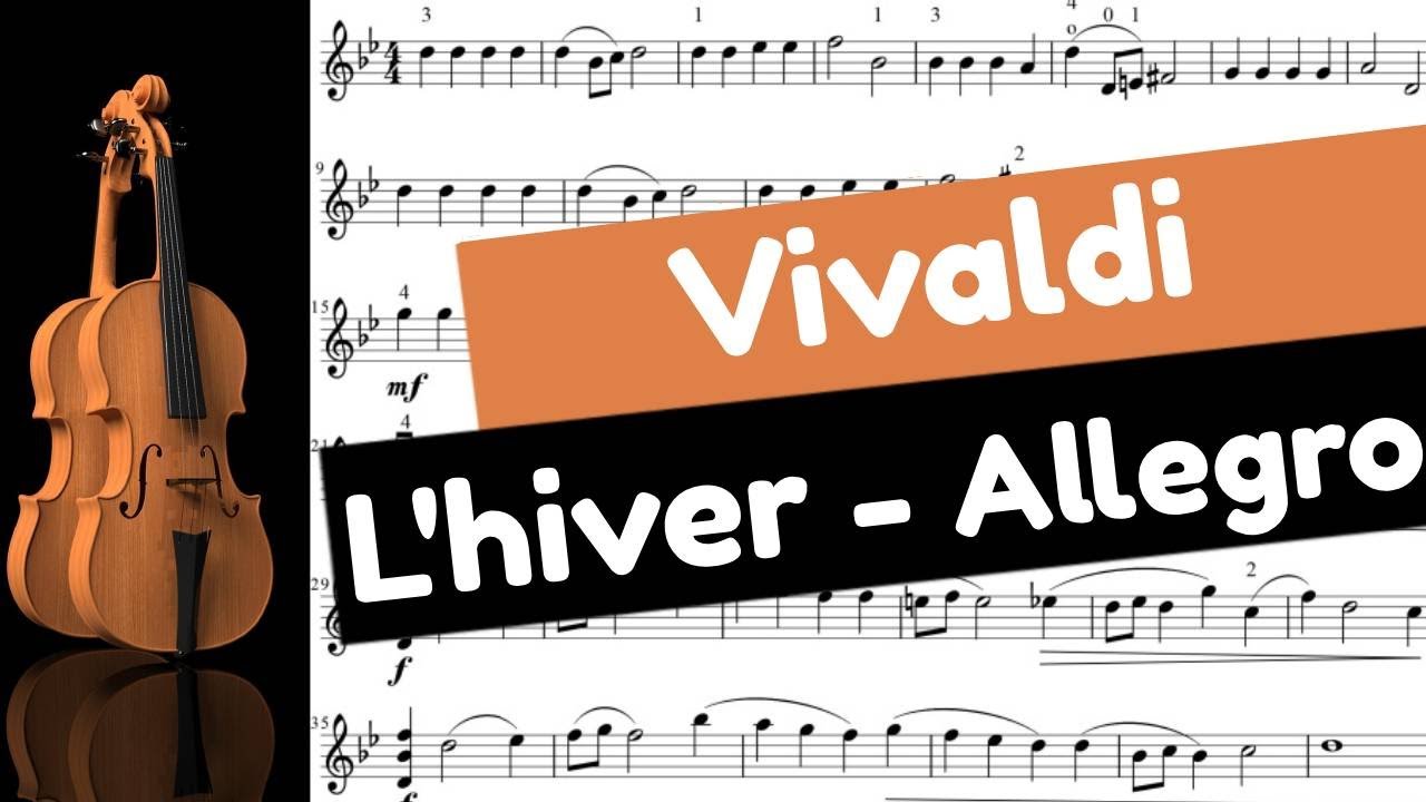 Vivaldi - L'hiver 1er mouvement violon avec partition. Les quatre ...