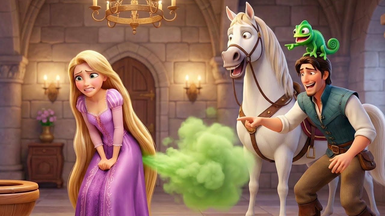 Oops! Rapunzel Gets Embarrassed 😳💨 Flynn Rider, Pascal & Maximus ...
