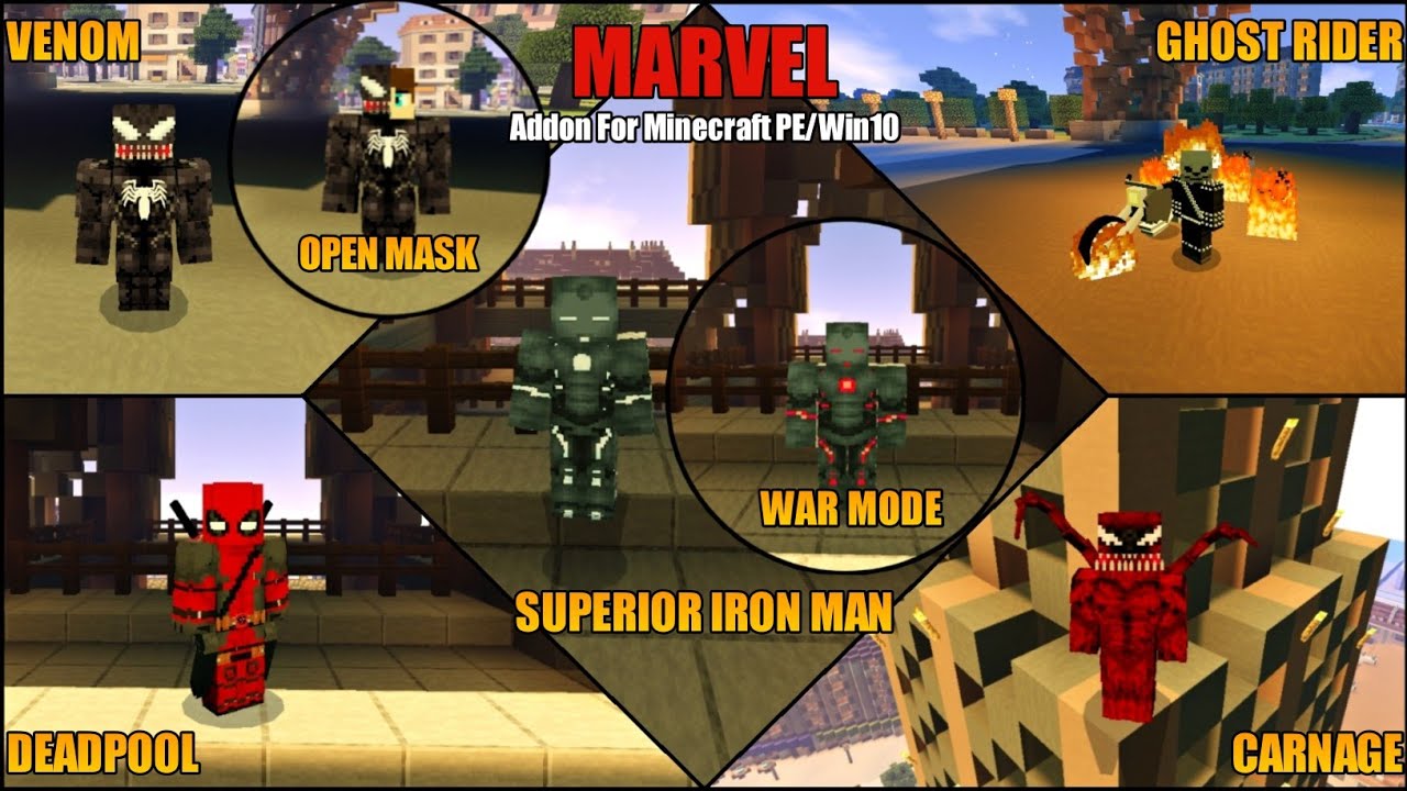 MENCOBA SEMUA KEKUATAN SUPERHERO MARVEL DI MINECRAFT - ADDON MARVEL ...