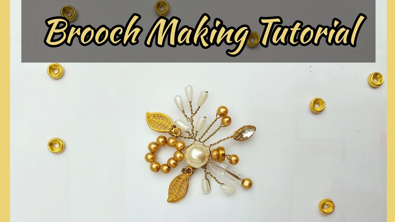 How to make handmade brooch with beads at home | Diy jewellery | Simple ...