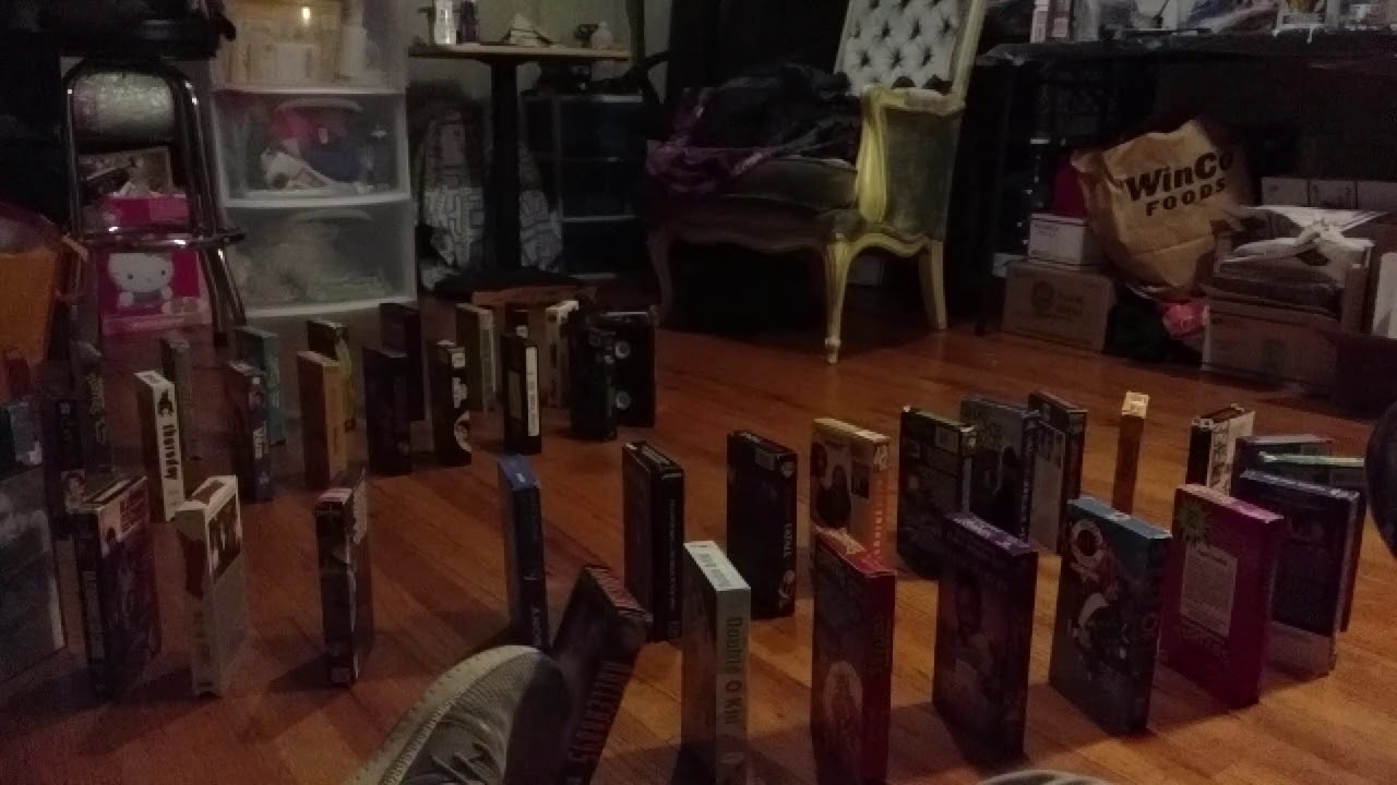 Slow motion VHS dominoes - YouTube