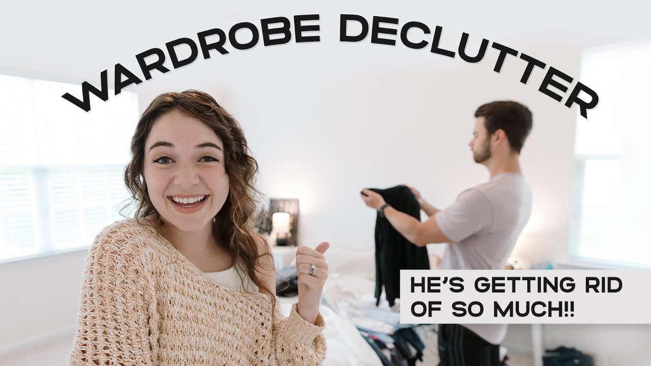 Decluttering My Husband's ENTIRE Wardrobe | Huge Men’s Closet Declutter ...